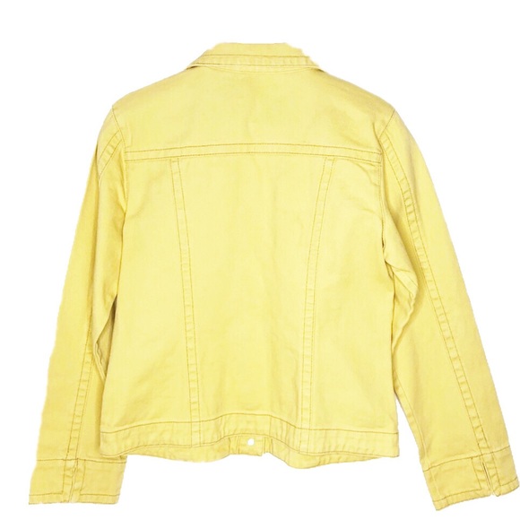CAbi | Jackets & Coats | Cabi Trucker Western Yellow Denim Jacket M ...